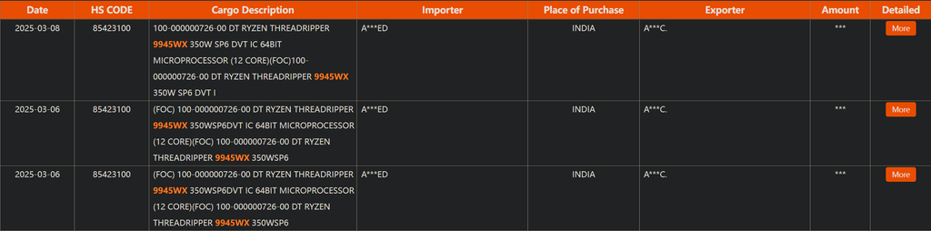 64核Ryzen Threadripper 9985WX现身发货清单，16核与12核型号同步曝光 - 芯片 - JQman