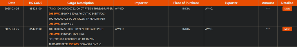 64核Ryzen Threadripper 9985WX现身发货清单，16核与12核型号同步曝光 - 芯片 - JQman