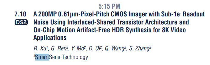 【认可】思特威成功入选“芯片奥林匹克”ISSCC 2026，高端成像技术再获权威认可 - 芯片 - JQman